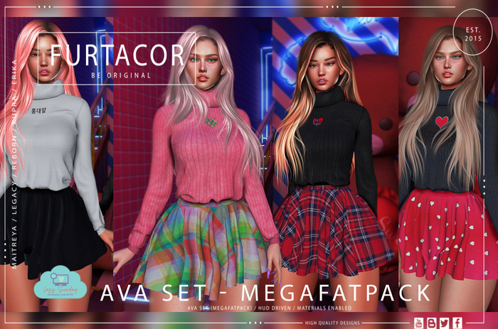 Second Life Marketplace - :::FurtaCor:::Ava Set (MEGAFATPACK)
